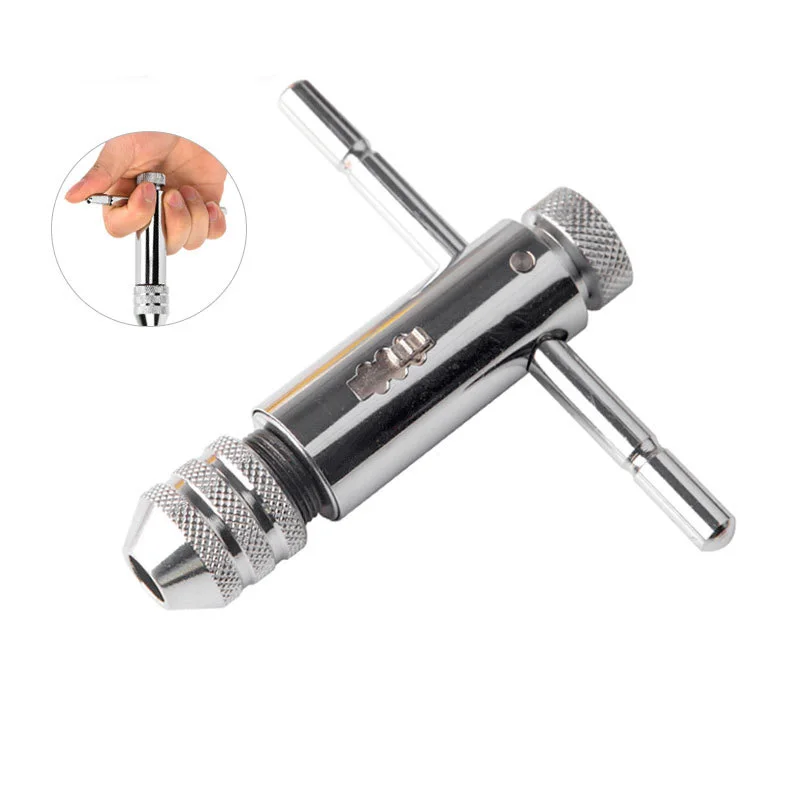 Adjustable-T-Handle-Ratchet-Tap-Reamer-Hand-Manual-Holder-Wrench-M3-M4 ...