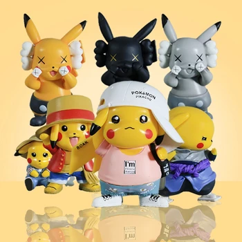 Anime Bearbrick cos kaws Pokemon Pikachu Action Figure 8CM Mini Q Cute ...