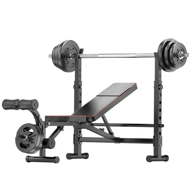 Multi-Home-Gym-Equipment-Adjustable-Weightlifting-Bench-Press-With-Lat ...