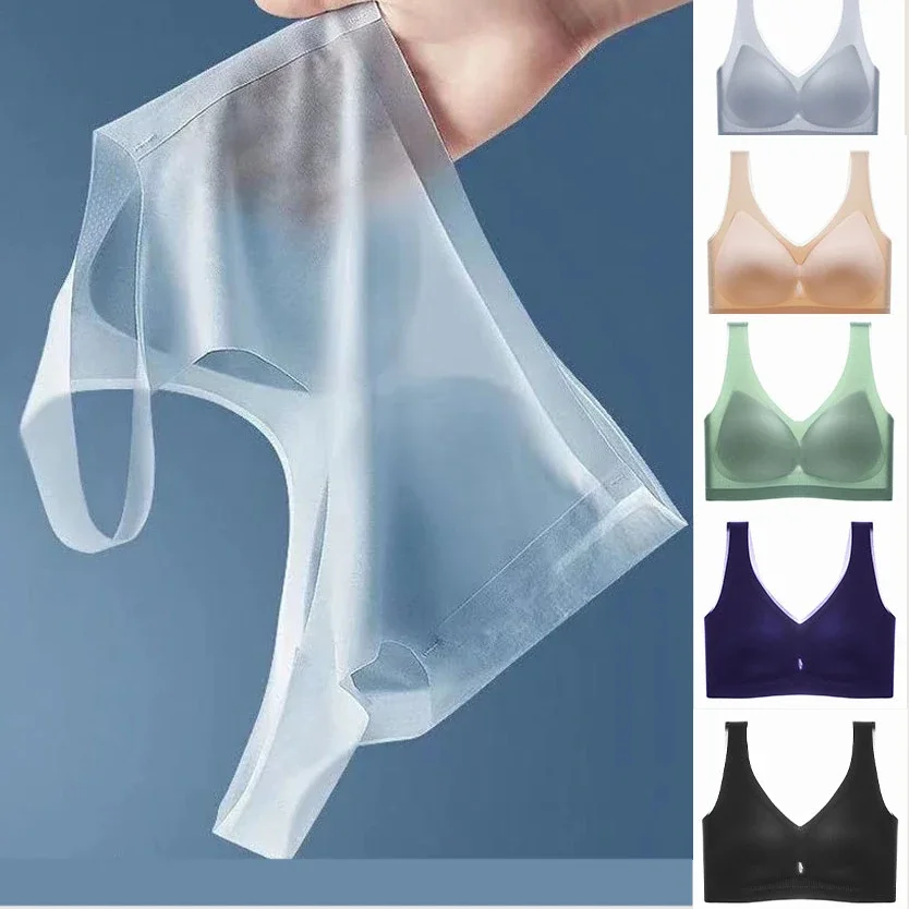 Gro-er-ultra-d-nner-BH-nahtlose-Sch-nheit-zur-ck-Eis-Seide-Dessous ...