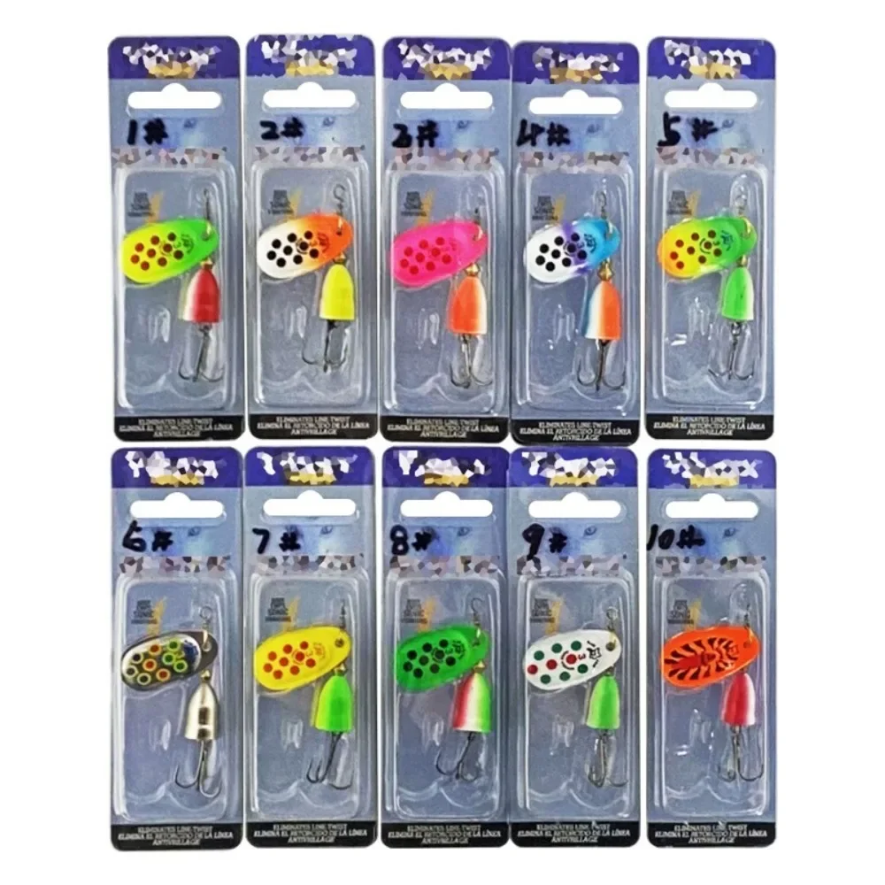 5PCS Sequin Spoon Metal Wobbler Fishing Lure Sequins Single Hook ...