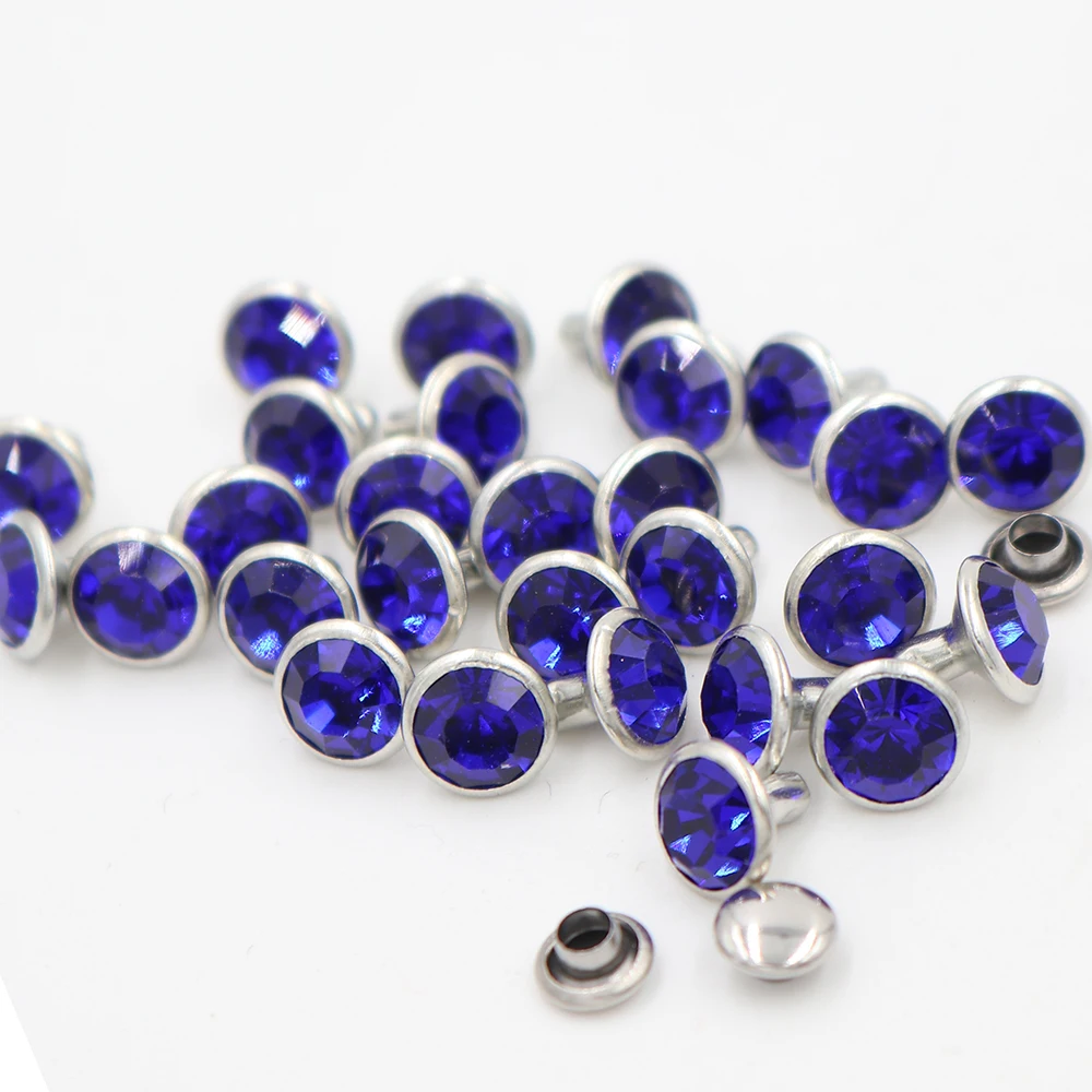100Sets-Sapphire-Crystal-Rhinestone-Rivets-Studs-Leathercraft-Rivet ...