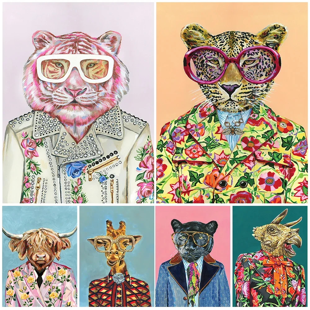 Rich-Pink-Lion-Animal-Luxury-Jewelry-Art-Poster-And-Prints-Cheetah-With ...