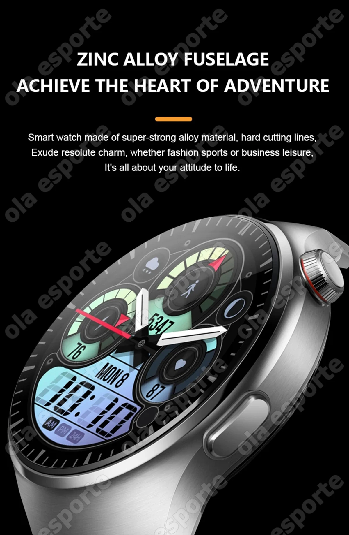 SmartWatch AMOLED Color Screen High-Precision GPS Turn Wrist Shine ...