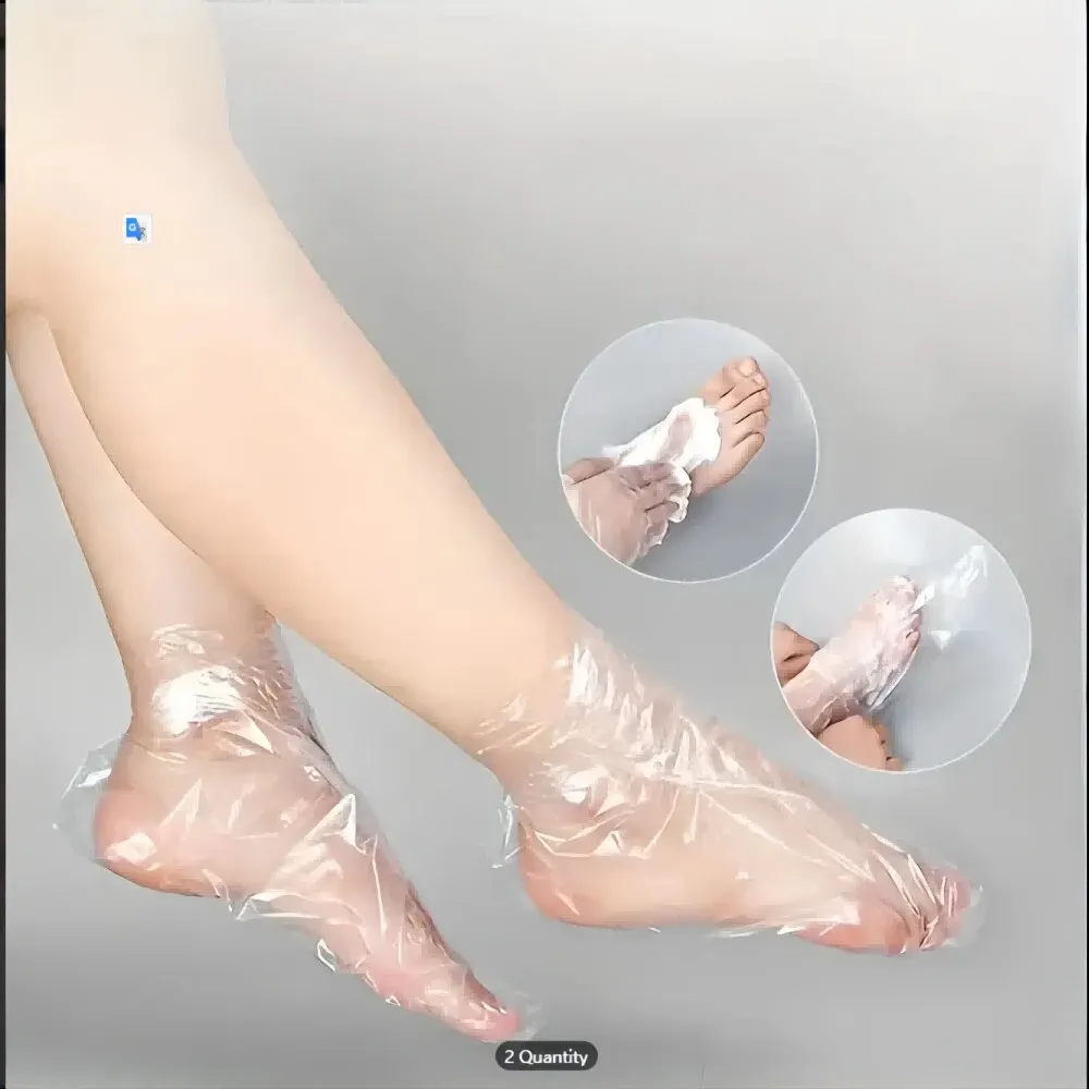 Two-Bags-Of-200-Pcs-Disposable-Foot-Mask-Plastic-Transparent-Foot-Mask ...