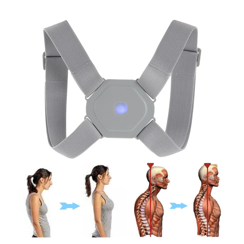 Electric Posture Corrector Back Brace Spine Stretcher Lumbar Vibration ...