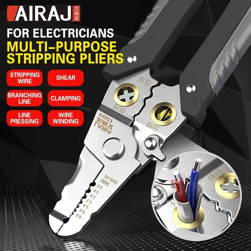 AIRAJ-Wire-Stripper-Tools-16-In-1-Multitool-Plier-Crimper-Cable-Cutter ...
