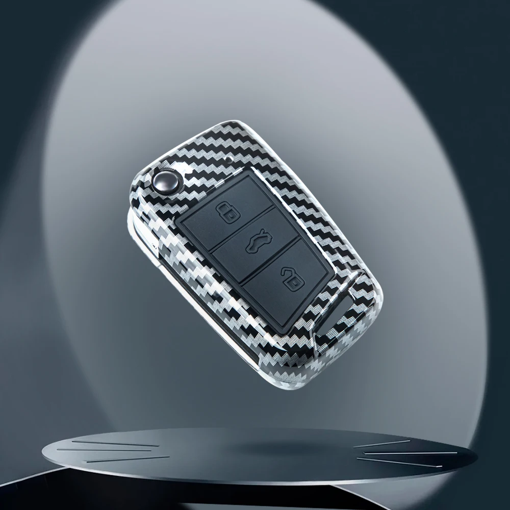 ABS-Carbon-Fiber-Car-Key-Case-Cover-For-Volkswagen-VW-Polo-Golf-7-MK7 ...