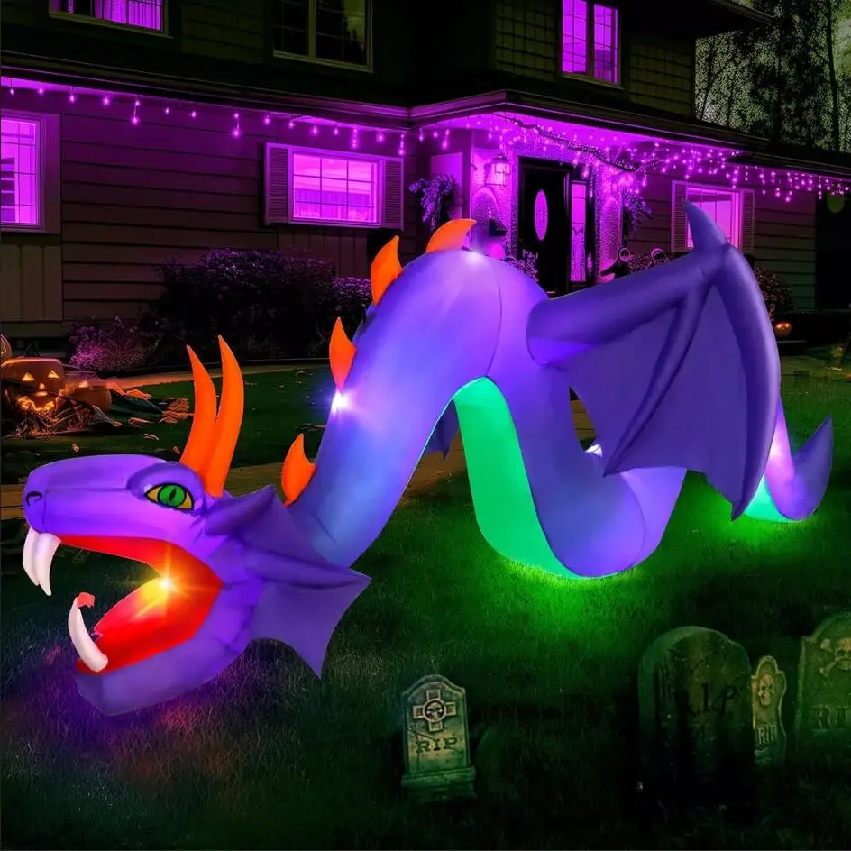 12Ft-Halloween-Inflatable-Dragon-for-Outdoor-Decoration-Lighted-Blow-Up ...