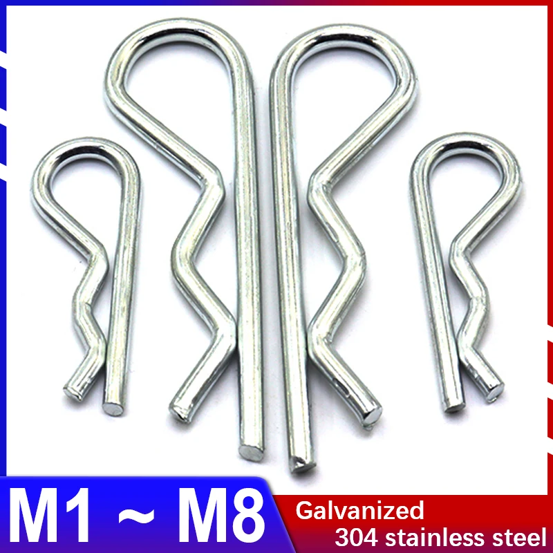 1-40Pcs-Spring-Steel-B-type-Pin-R-type-Pin-Cotter-Pin-Wave-Circlip-Card ...