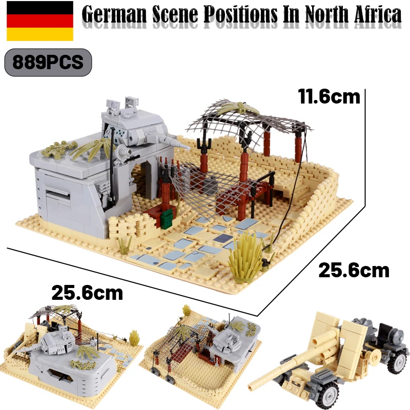 WW2 German Military Ruins Scene Model Building Blocks Army War Base ...