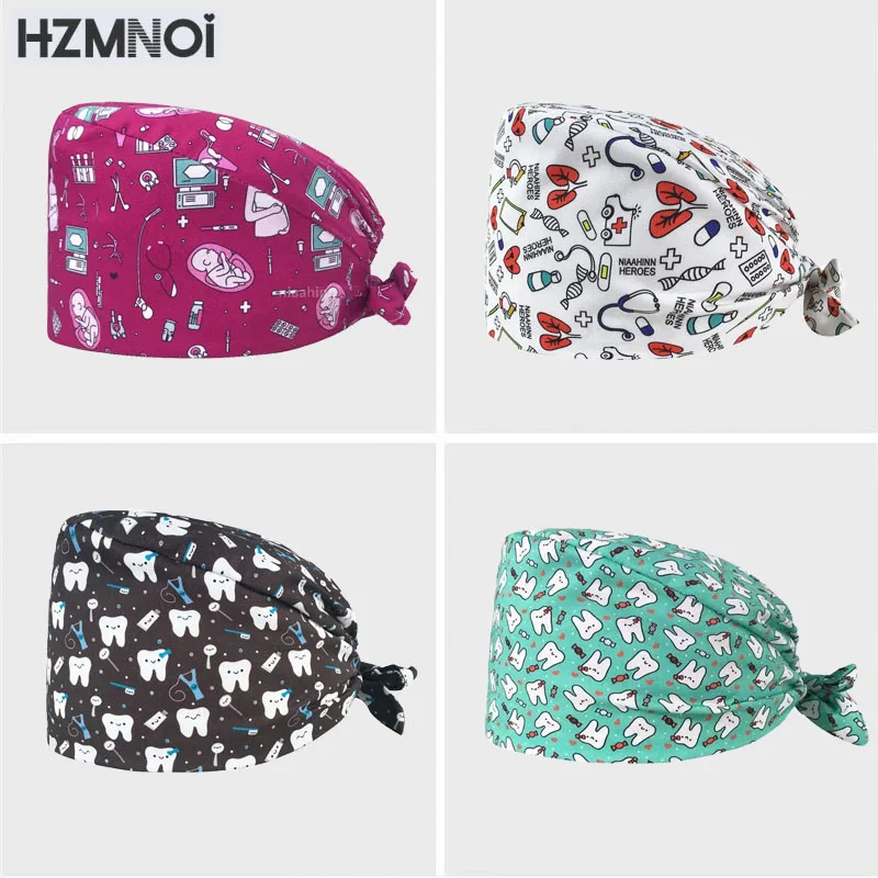 Gorro-quir-rgico-Unisex-con-estampado-de-dibujos-animados-gorro-de ...
