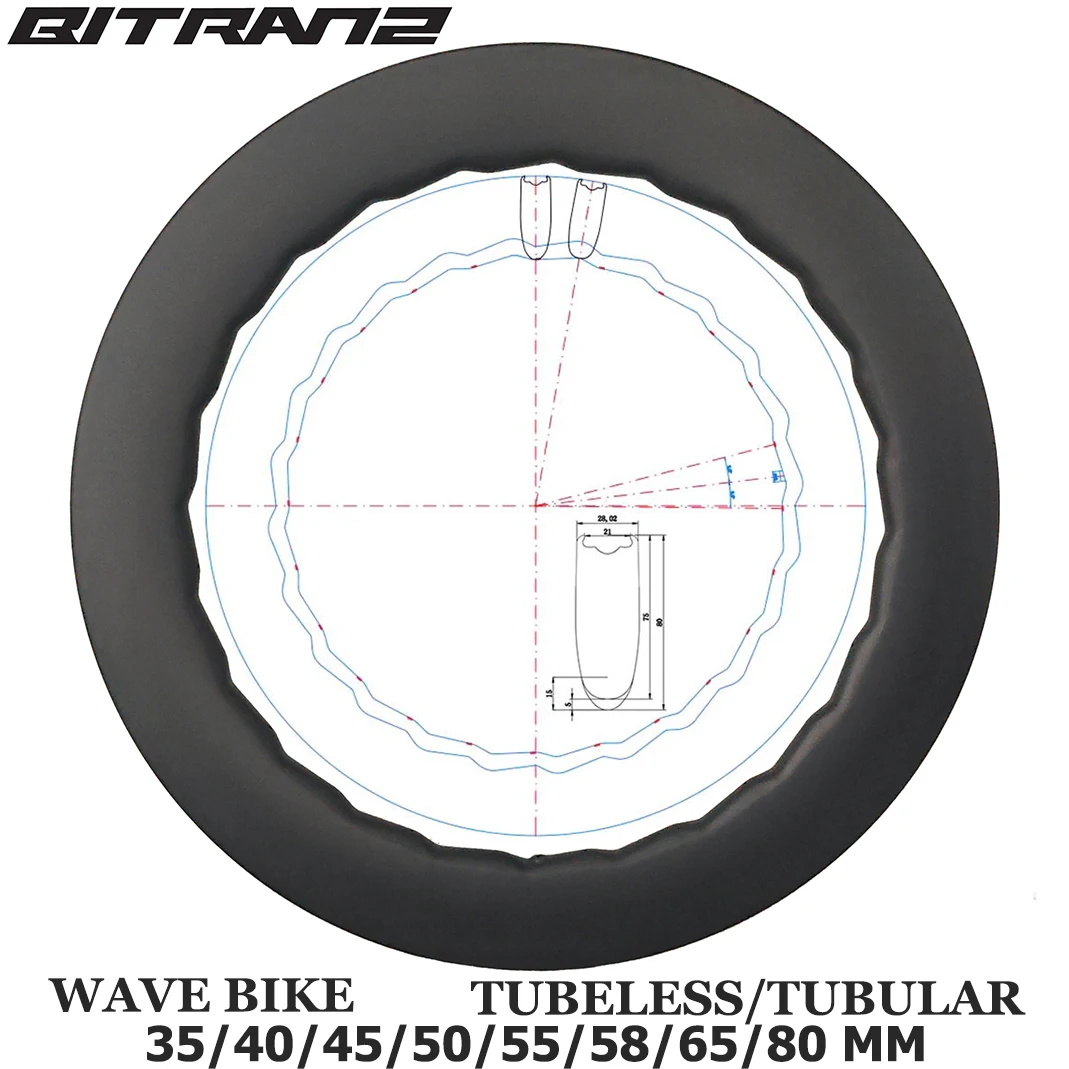 Wave-Bike-Wheels-28mm-Width-Tubeless-or-Tubular-Carbon-Rims-35-40-45-50 ...