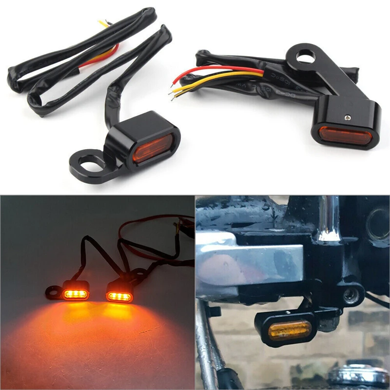 Motorcycle Mini LED Turn Signal Light Handlebar Blinker Indicator Lamp ...