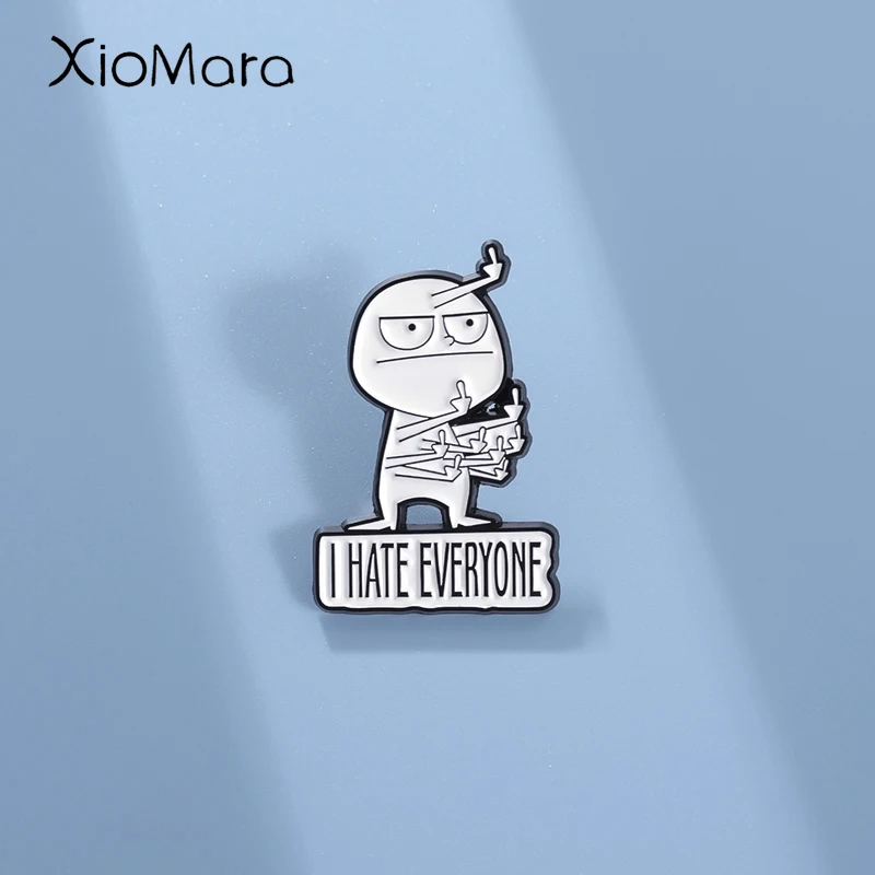 I-Hate-Everyone-Enamel-Pins-Custom-Stickman-Middle-Finger-Brooches ...