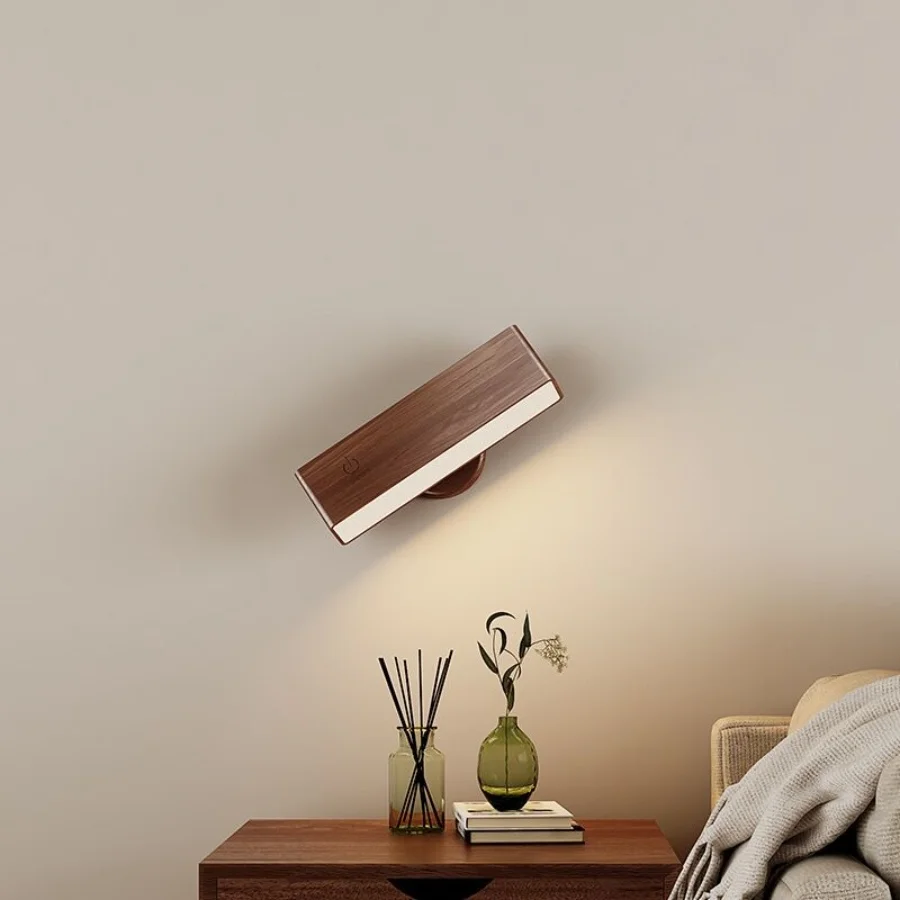 New design Rotatable wooden wall light Wireless Wall Mounted Light ...