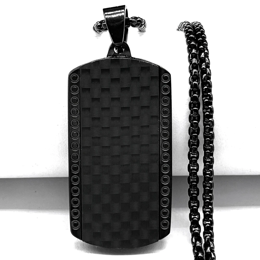 Gothic Geometric Dog Tag Pendant Necklace For Women Men Stainless Steel ...