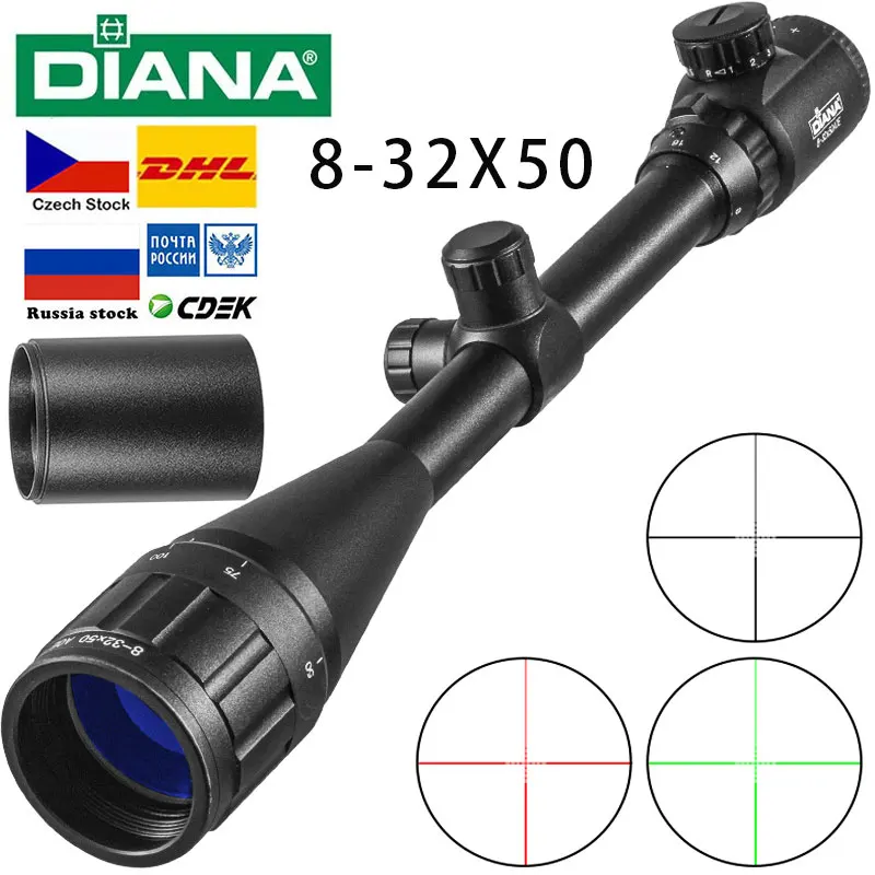 DIANA-Tactical-8-32X50-AOE-Scopes-Rifle-Optics-Red-Dot-Green-Compact ...
