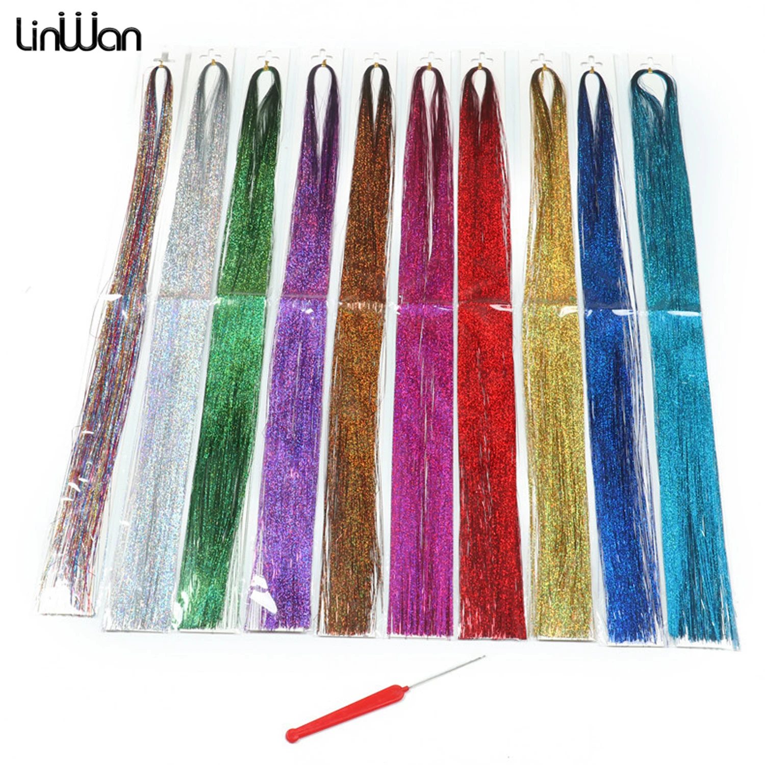 Mèche extensions,Mèches colorées arc-en-ciel scintillantes, accessoires ...