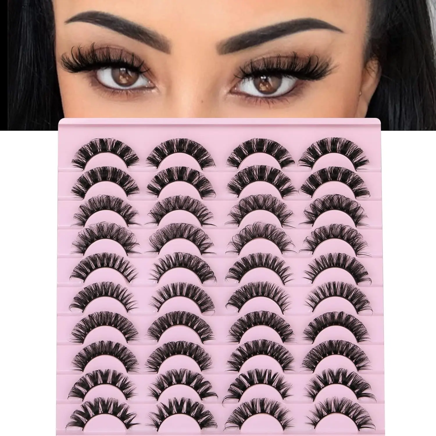 20-Pairs-Focipeysa-Eyelashes-D-curl-Lash-Strips-Natural-Look-Russian ...
