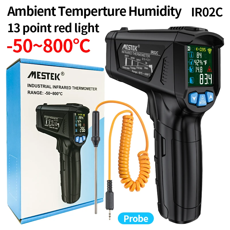 MESTEK-IR02C-Industrial-Infrared-Thermometer-Non-contact-Pyrometer-Humidity-High-Precision ...