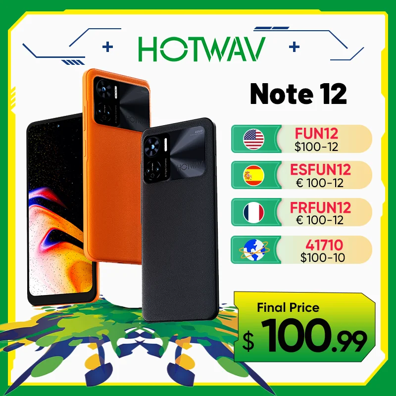 글로벌 버전 HOTWAV Note 12 Note12 스마트 폰 6.8 ''안드로이드 13 20W 고속 충전 8GB + 128GB ...