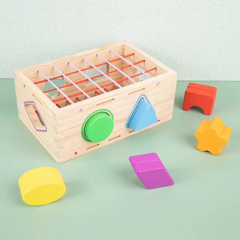 Children Wooden Box Sorting Toy Baby Montessori Shape Cognition Stuffed ...