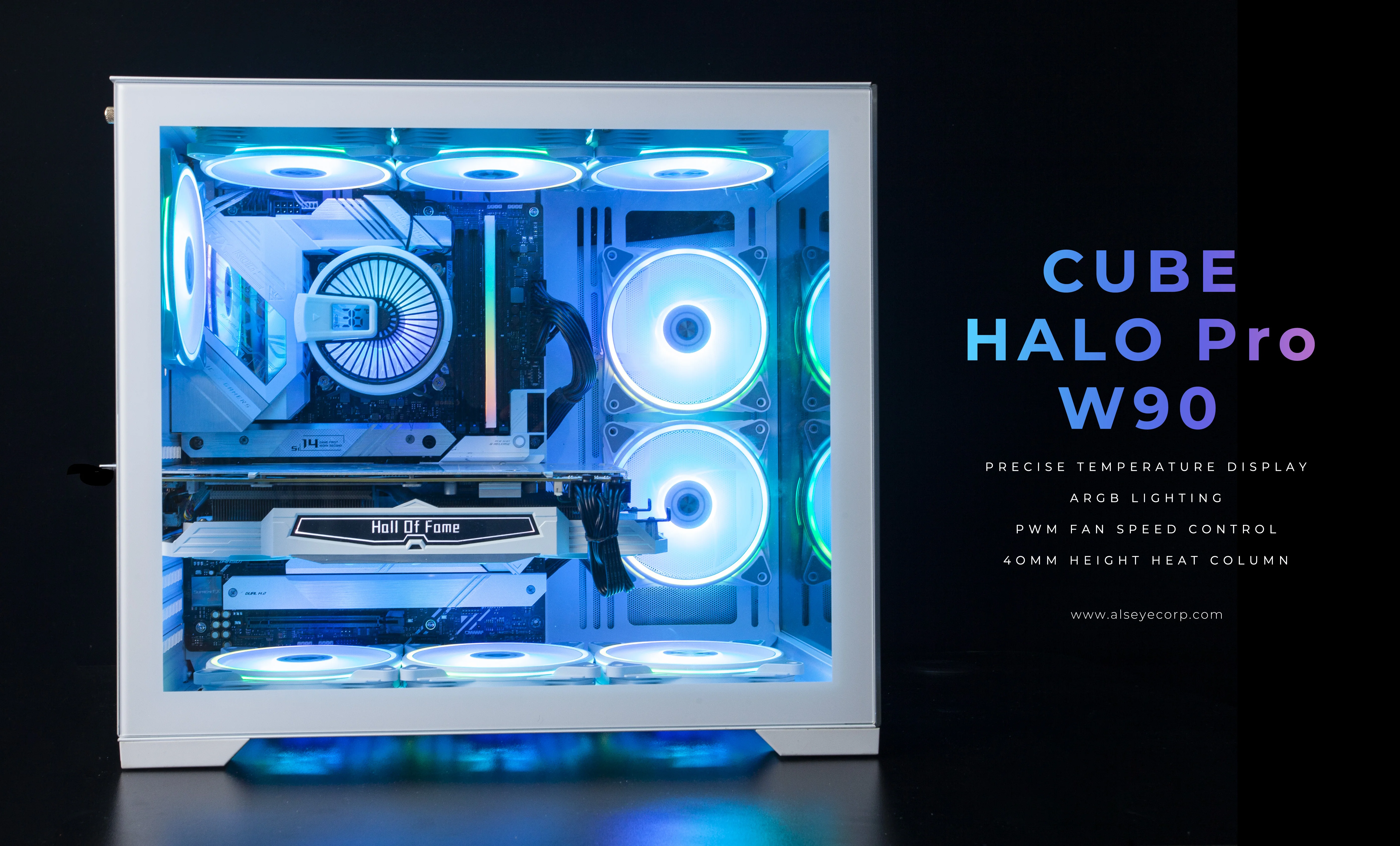 Alseye w90 cpu cooler pwm 4 pinos ventilador 90 mm argb iluminação ...