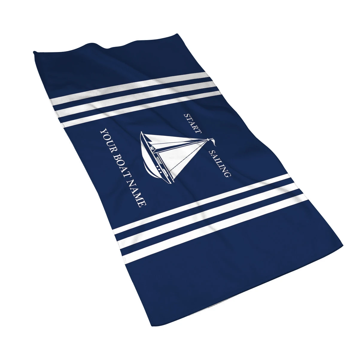 Nordic-dark-blue-sailing-series-sailboat-household-bathroom-towel-hotel ...