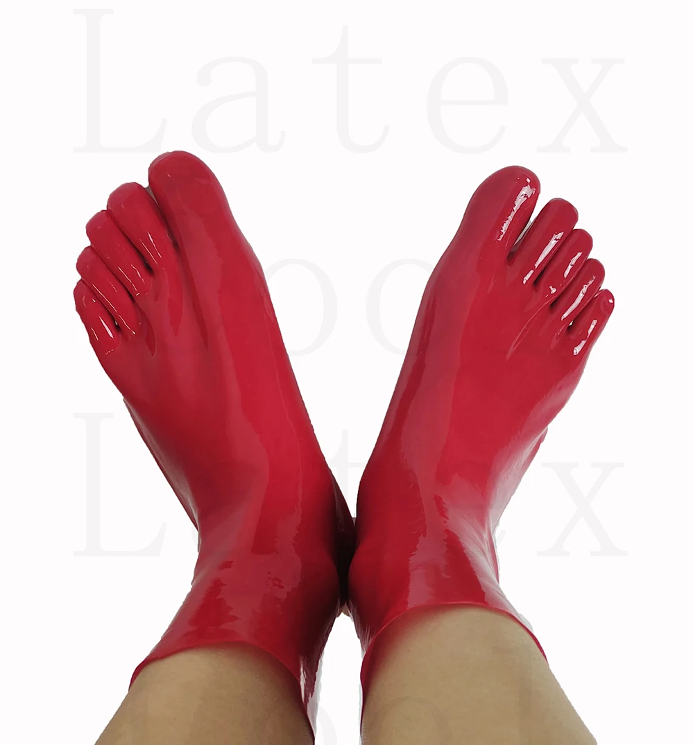 pretty-Natural-red-ankle-short-toe-100-latex-rubber-socks-size-s-xl-0 ...