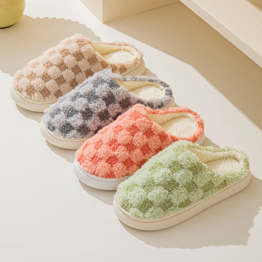 Cotton Slippers for Women Winter Home Indoor Home Warm Non-Slip Thick ...