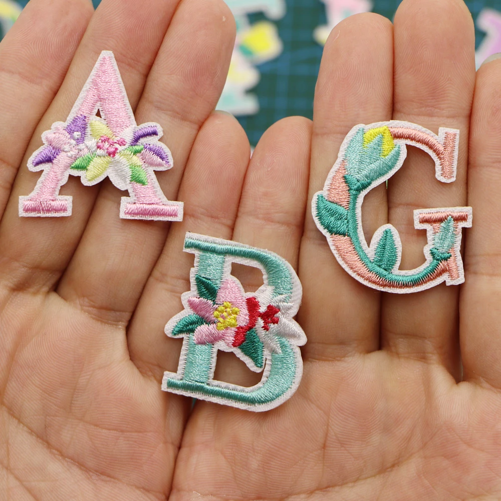Embroidered Letter Appliques | Iron Letters Embroidered | Patches ...