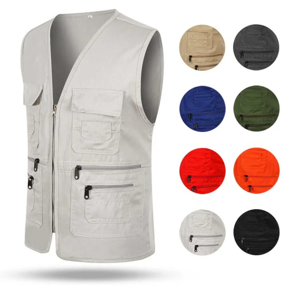 Men-s-Multi-pocket-Traveler-Vest-Solid-Color-Photography-Fishing-Vest ...