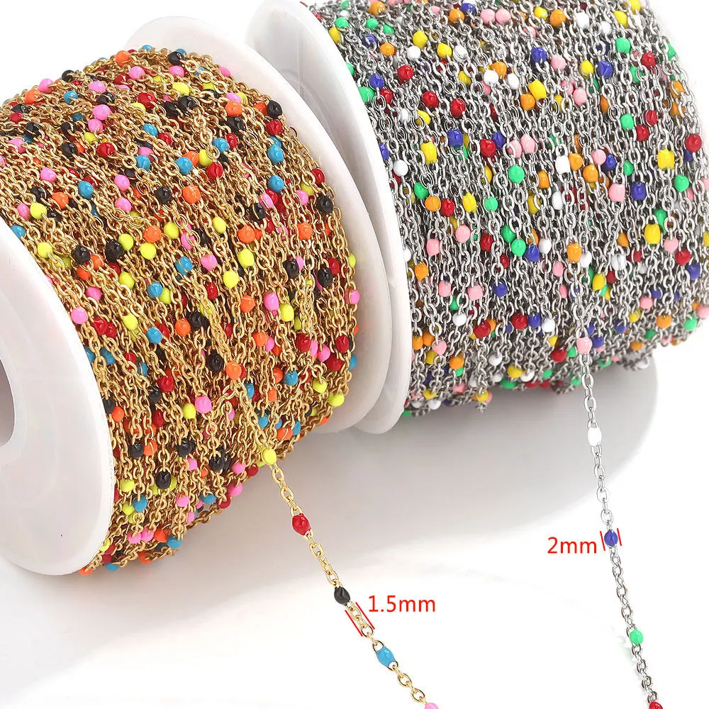 1Meters-Stainless-Steel-Beads-Chains-Colorful-Bead-Chain-Choker ...
