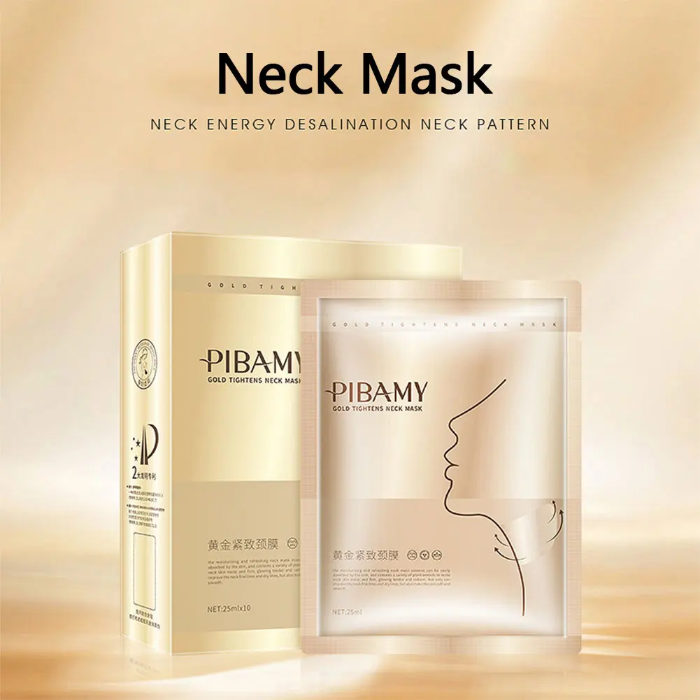 10pcs Gold Firming Neck Mask Moisturizing Anti Wrinkles Anti-aging ...