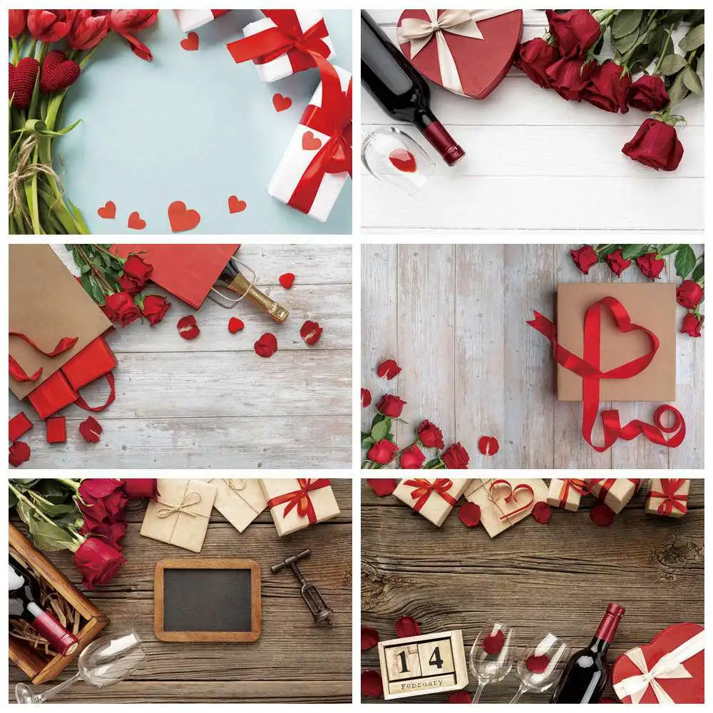 MOON-QG-Valentine-s-Day-Background-February-14-Decoration-Wood-Plank ...