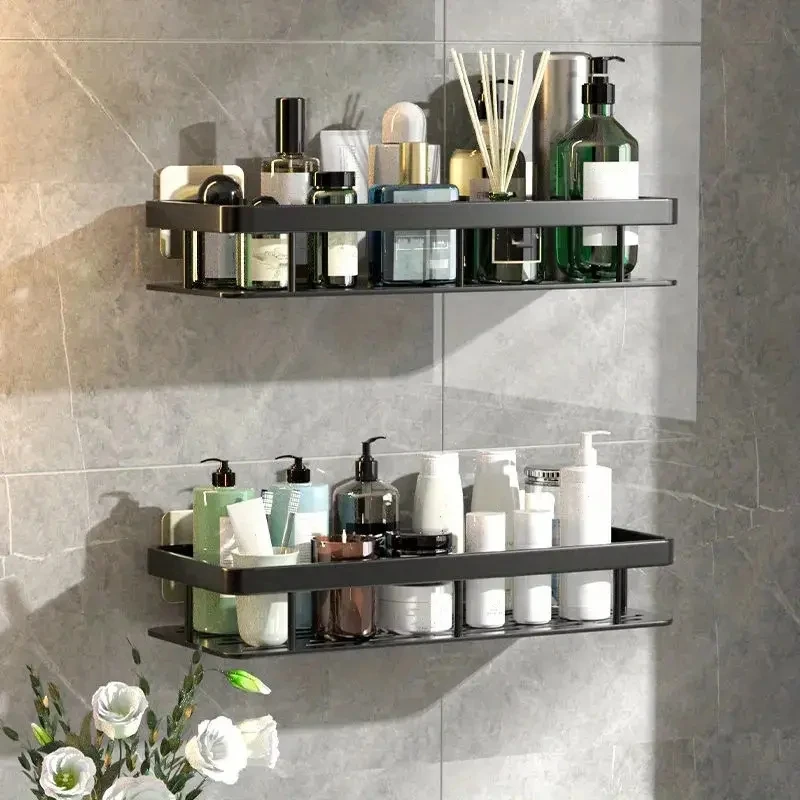Punch-free-Bathroom-Shelf-Shelves-Wall-Mounted-Shampoo-Storage-Rack-For ...