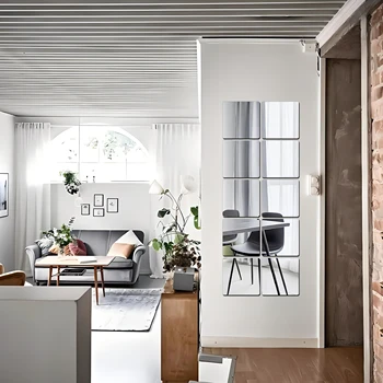 3PCS/LOT Round Corner Square Dressing Mirror DIY with Adhesive Backing ...