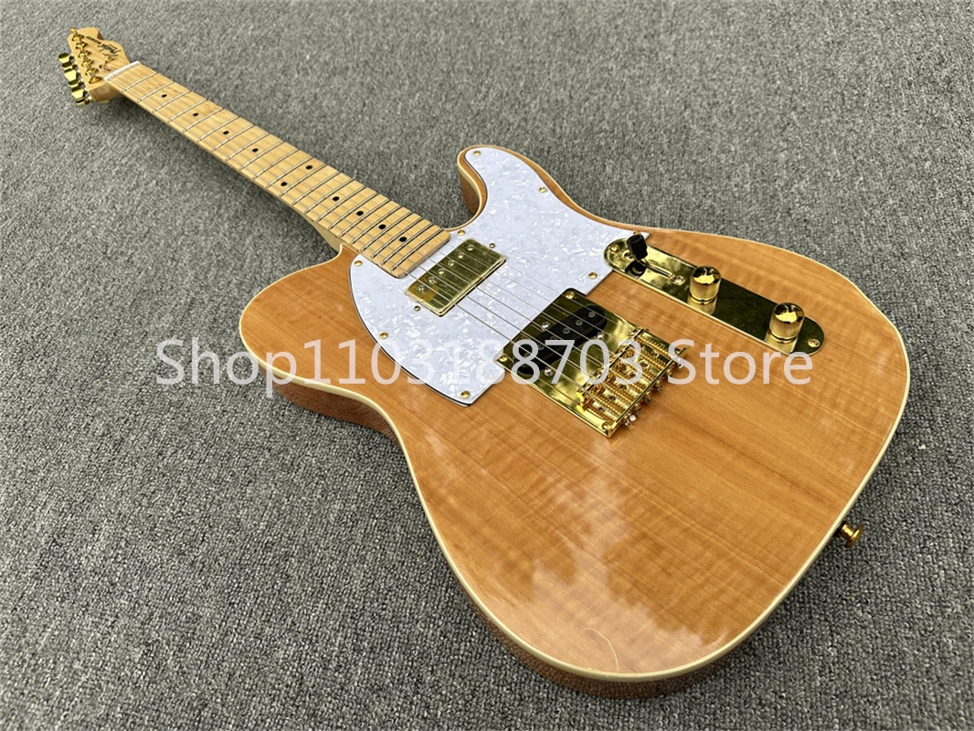 Factory-Natural-Wood-Color-6-Strings-Electric-Guitar-Maple-Fretboard ...