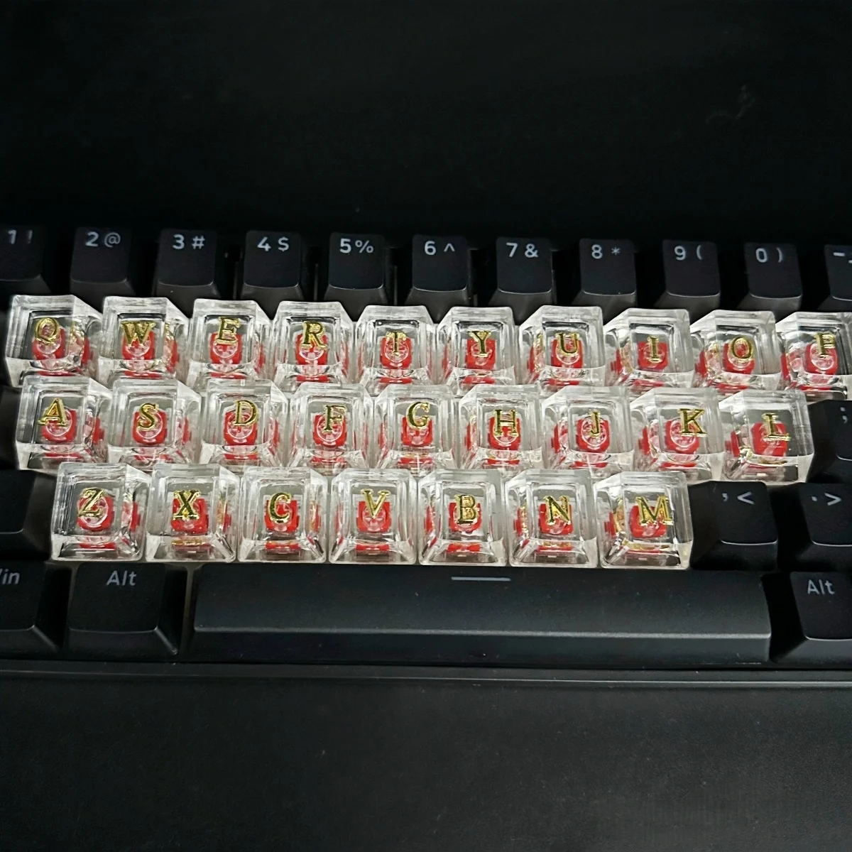 Personalized Handmade 26 letters Keycaps Logo Name Resin Translucent ...
