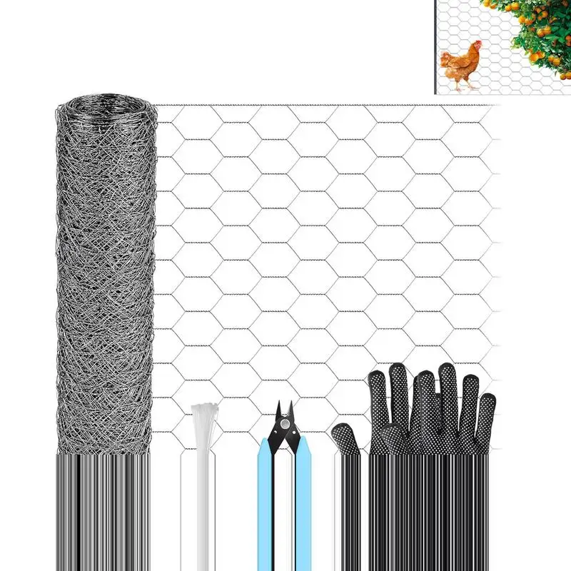 Poultry-Wire-Netting-Hexagonal-Lightweight-Garden-Fence-Screen-Mesh-Net ...