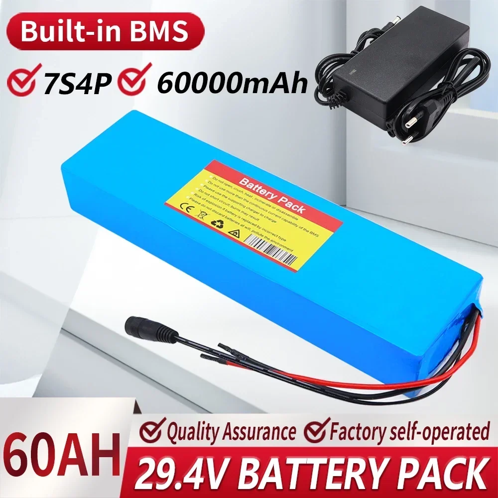 29V-60Ah-18650-Lithium-ion-Battery-Pack-7S4P-24V-Rechargeable-Battery ...
