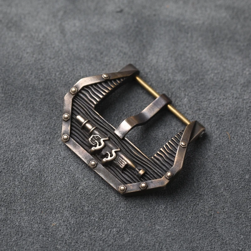 Handmade Bronze Watch Buckle, 24 26MM, Submarine Shaped Buckle, cusn8 ...