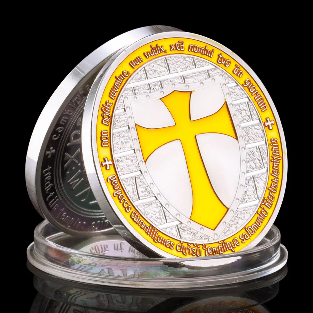 Knight-Templar-Badge-Yellow-Silver-Plated-Coin-Collectible-Souvenir ...
