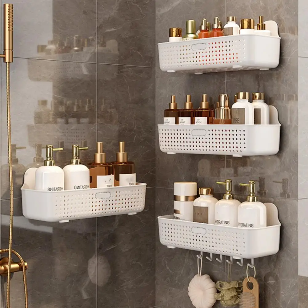 Bathroom-Storage-Rack-Wall-mounted-Bathroom-Holder-Punch-free-Hollow ...