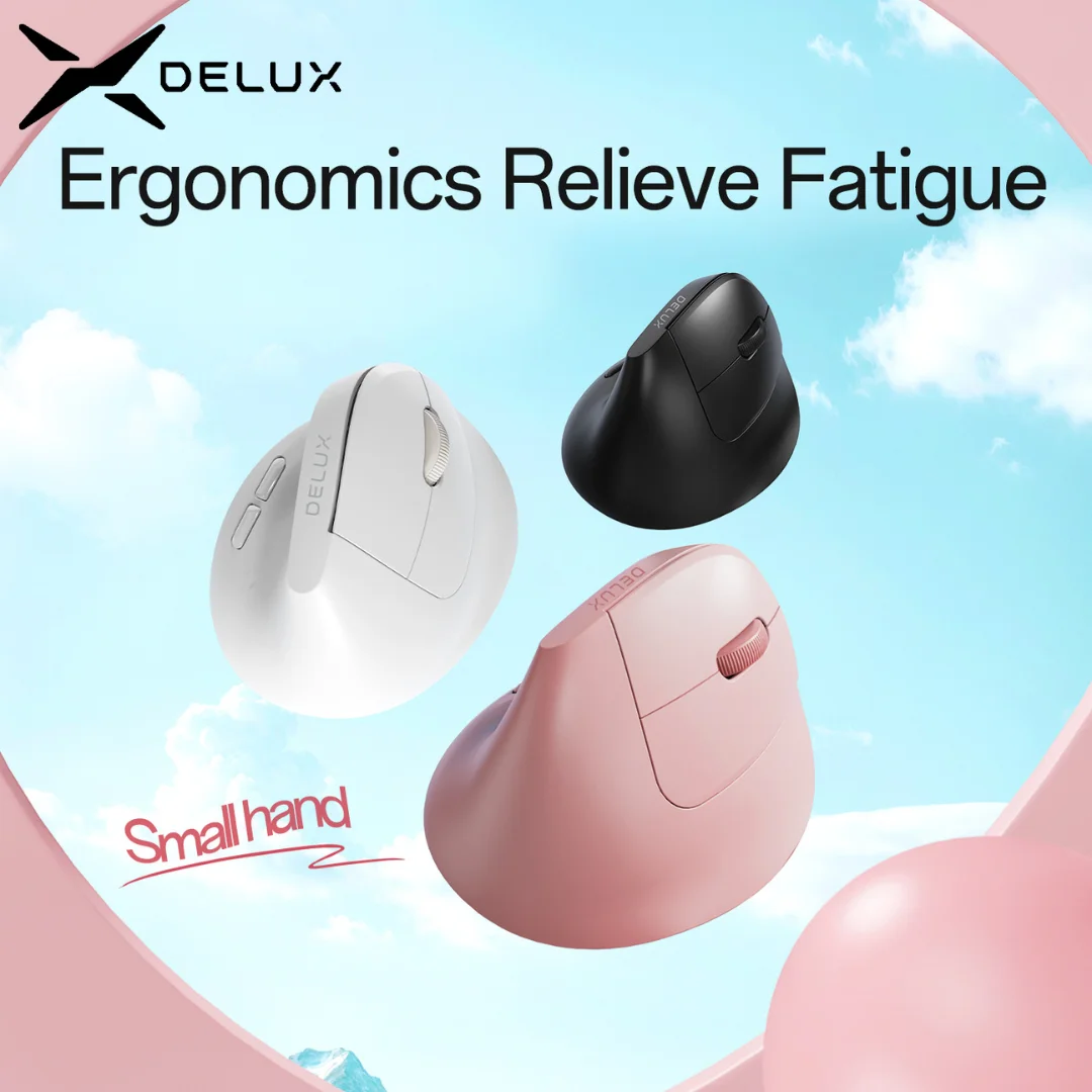 Delux M618 Air Mouse Ergonômico Sem Fio Leve Ratos Verticais ...