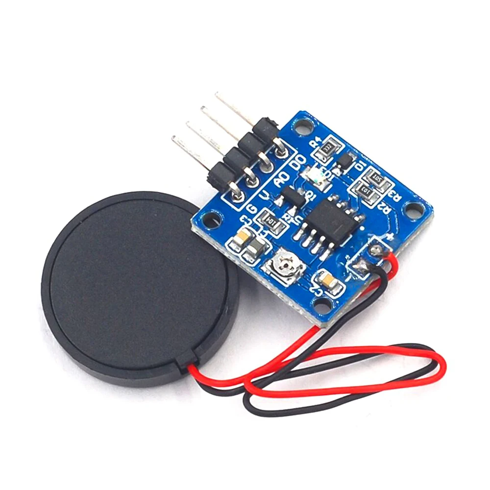 Sensor de choque piezoeléctrico DC 5V, módulo de interruptor de vibración, percusión de hoja ...