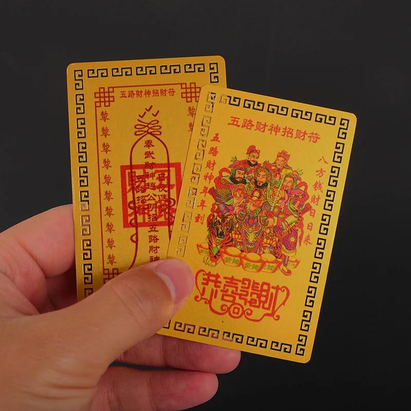 1PC 2025 Chinese Feng Shui Copper God Of Wealth Buddha Amulets Card For ...