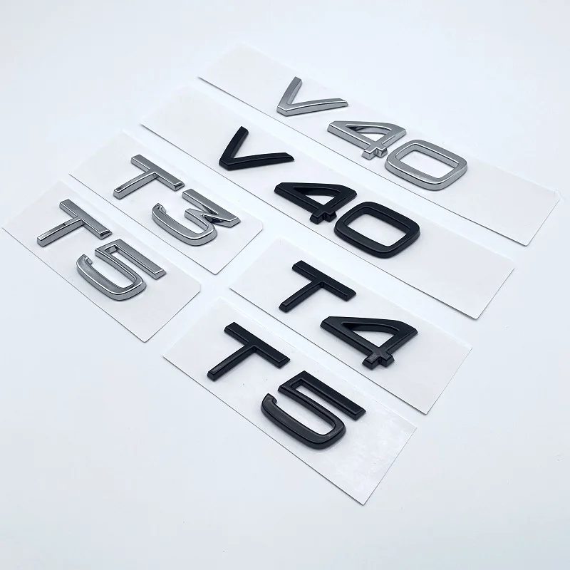 Glossy-Black-Emblem-Nameplate-Sticker-For-Volvo-V40-T3-T4-T5-Car-Rear ...