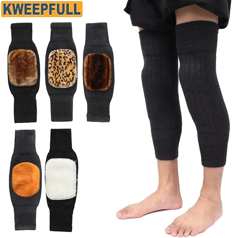 1Pair-Unisex-Cashmere-Wool-Knee-Brace-Pads-Winter-Warm-Thermal-Knee ...